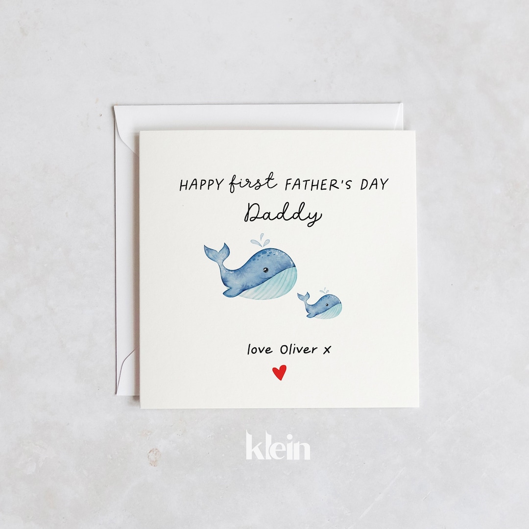 Personalized First Father's Day Whale Card: 2024 Keepsake - Etsy