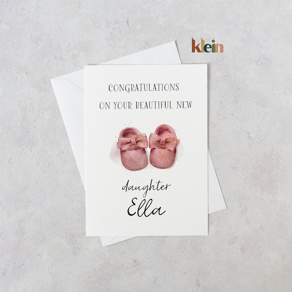 Congratulations on Your New Daughter Personalised Card - Etsy