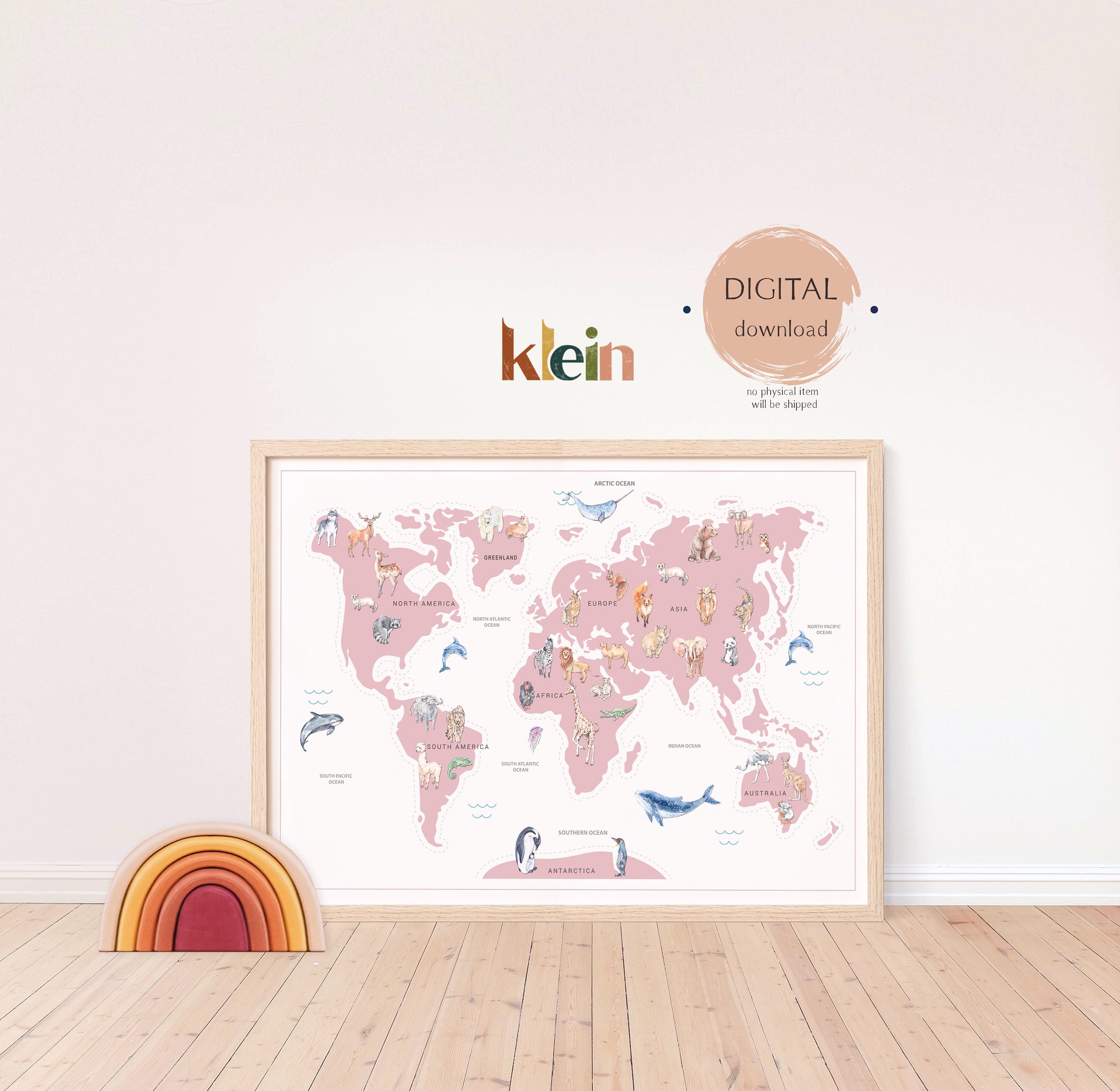 Animal World Map Animal World Map Printable Animal World Map - Etsy UK