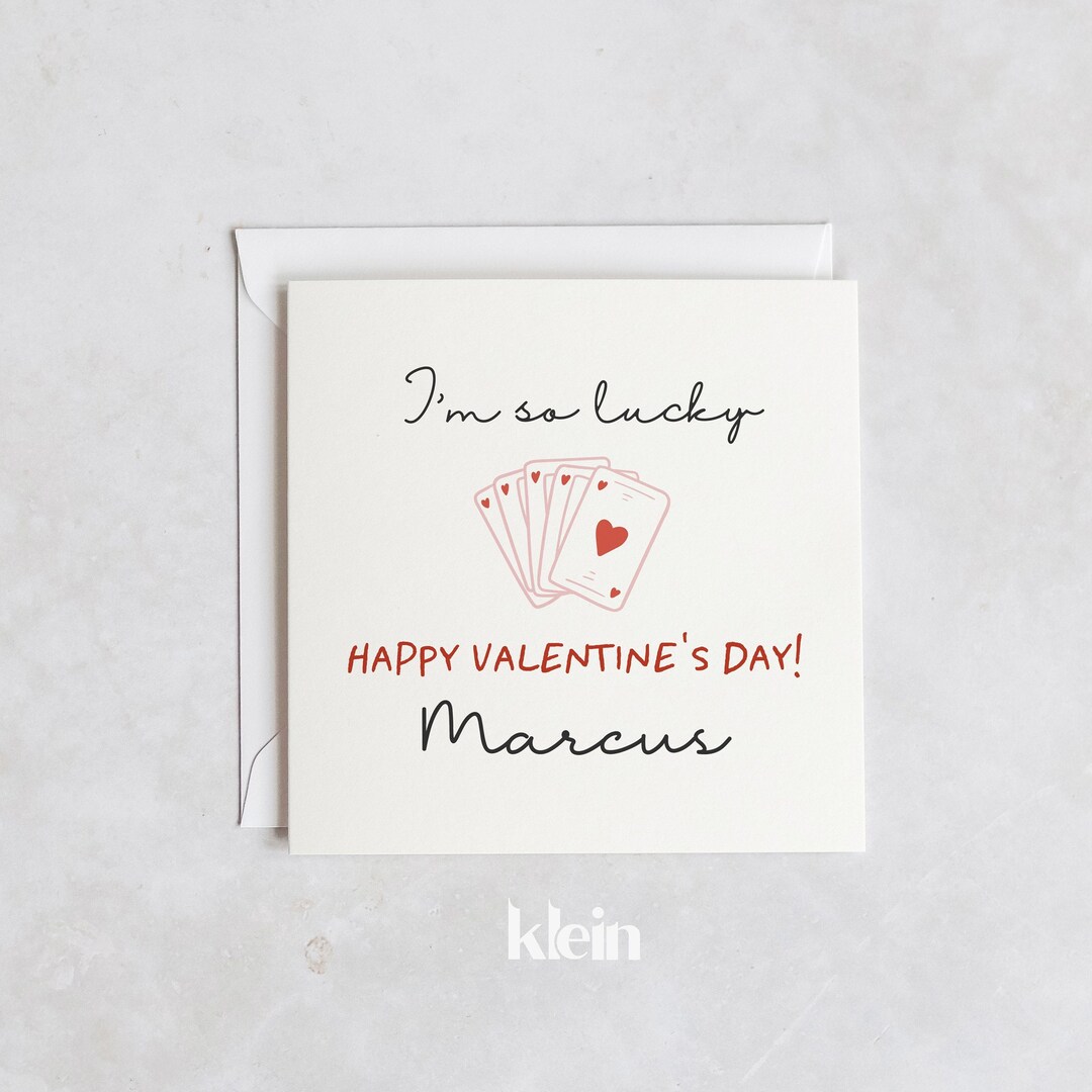 I'm so Lucky Valentine's Day Card, Personalizable Greeting Card - Etsy