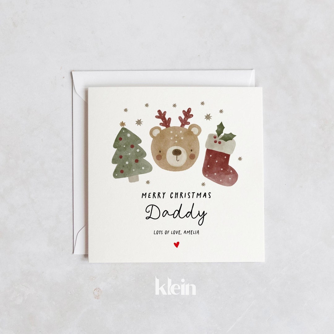 Personalised Cute Christmas Card for Daddy | 1st Christmas Card From ...