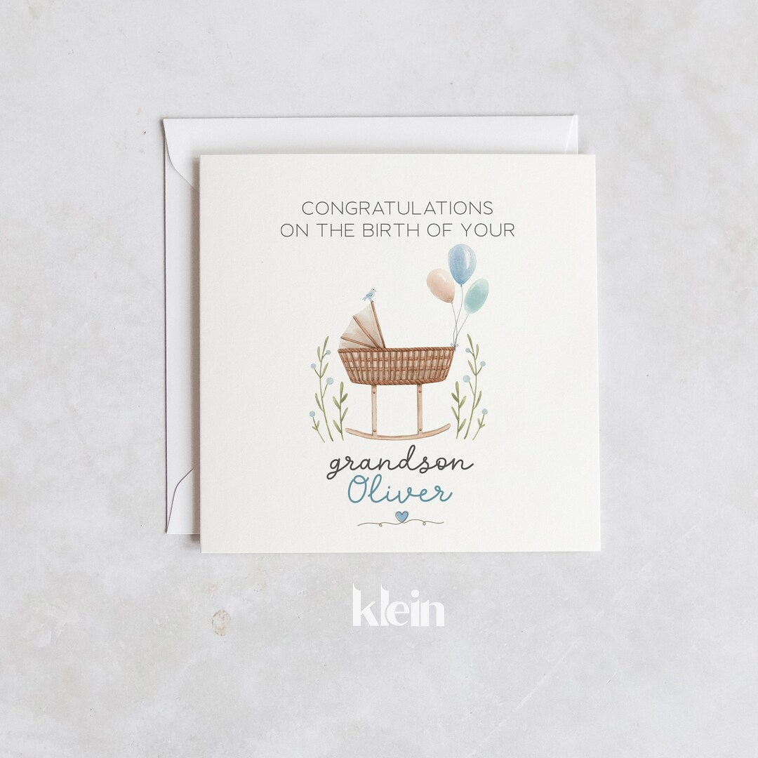 Personalised New Grandparents Card, New Grandson Card, Nanny Grandpa ...