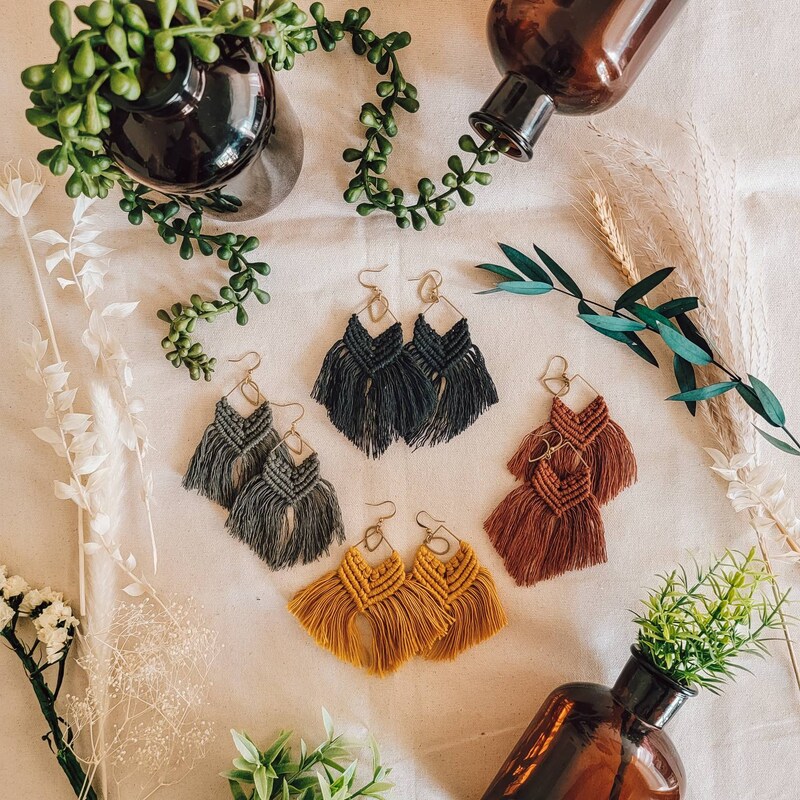 Macrame Earrings - Etsy
