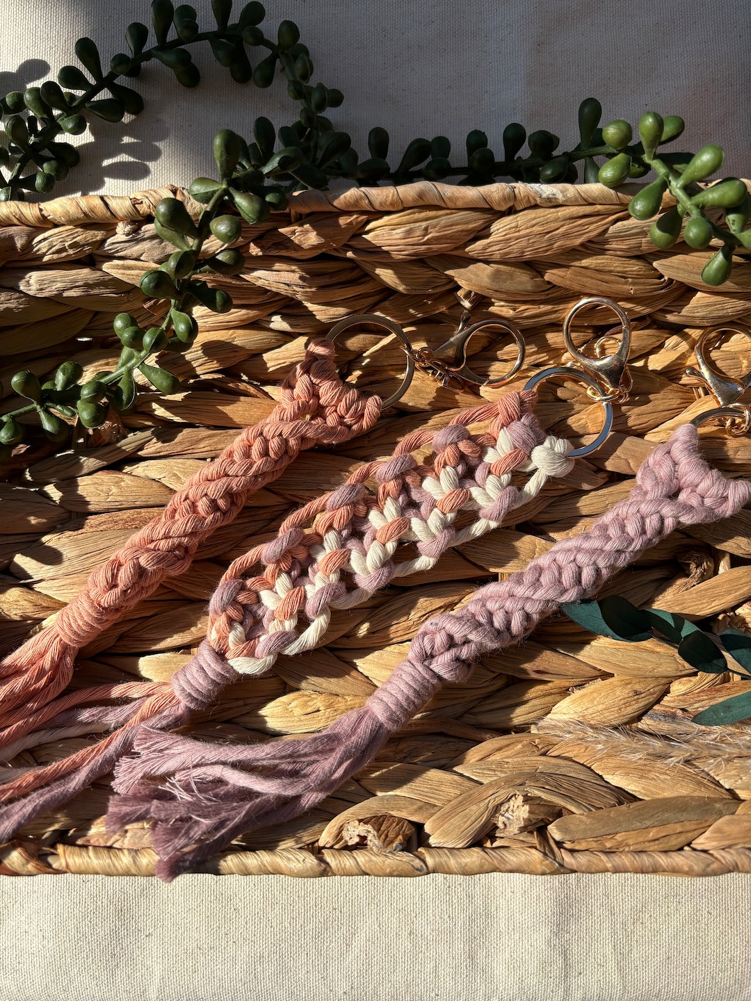 Macrame Keychains Boho Keychains Cute Keychains - Etsy