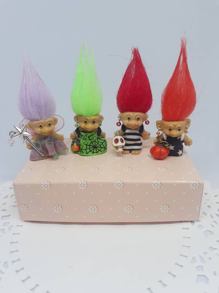 Fancy dress mini trolls Halloween troll bag charm/keyring customised ...