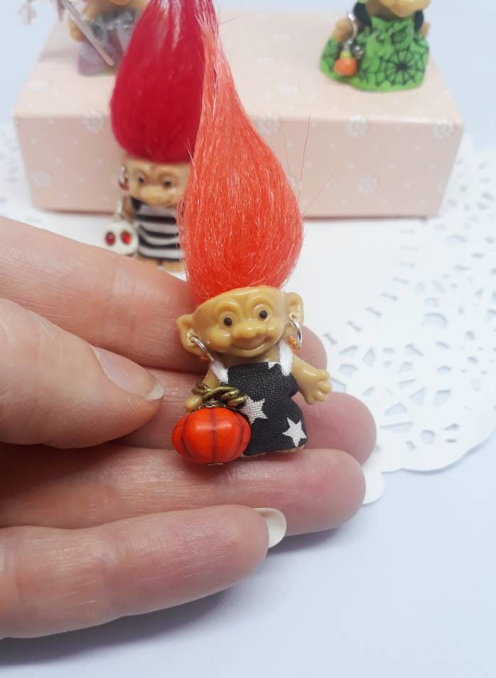 Fancy dress mini trolls Halloween troll bag charm/keyring customised ...