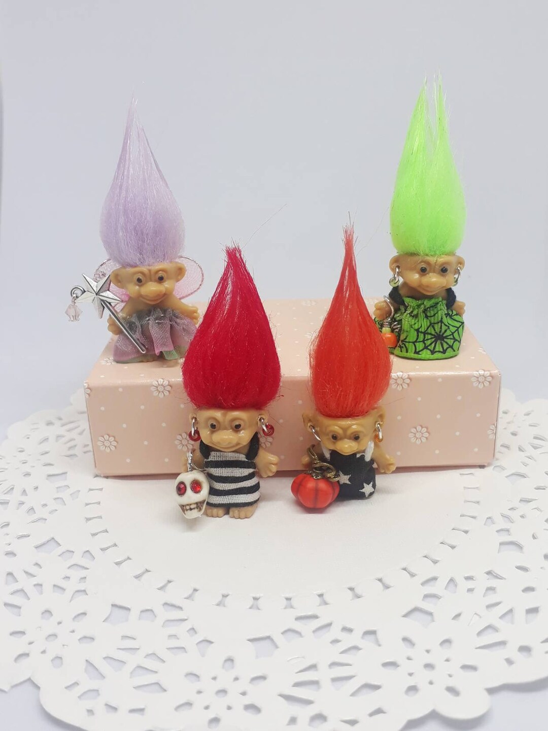 Fancy dress mini trolls Halloween troll bag charm/keyring customised ...