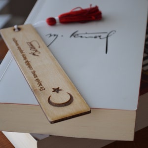 Ataturk Themed Wooden Bookmarks Personalized Turkish Souvenir - Etsy