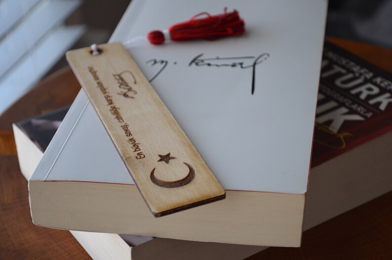 Ataturk Themed Wooden Bookmarks Personalized Turkish Souvenir - Etsy