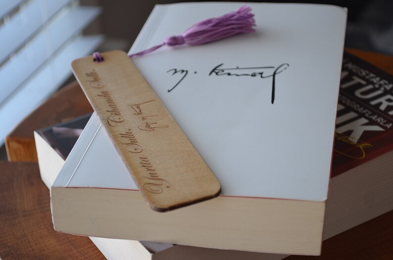 Ataturk Themed Wooden Bookmarks Personalized Turkish Souvenir - Etsy