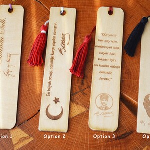 Ataturk Themed Wooden Bookmarks Personalized Turkish Souvenir - Etsy