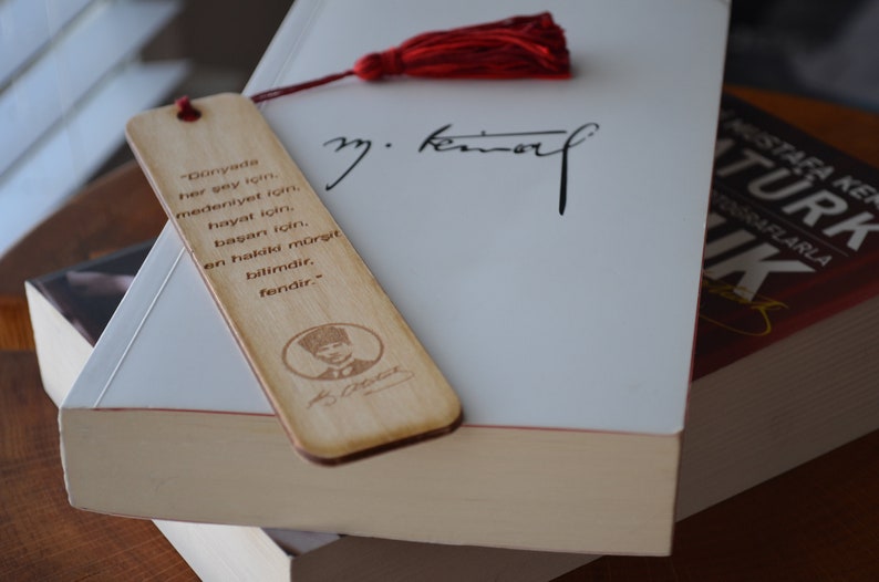 Ataturk Themed Wooden Bookmarks Personalized Turkish Souvenir - Etsy