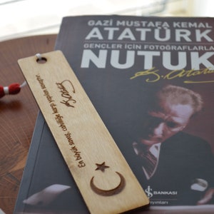 Ataturk Themed Wooden Bookmarks Personalized Turkish Souvenir - Etsy
