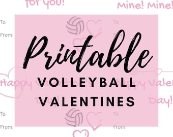 Volleyball Valentine's Day Cards, Volleyball Valentines, Kids Valentine ...
