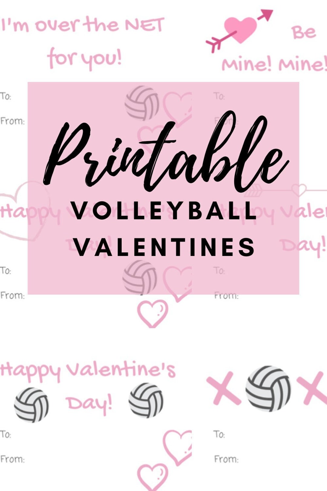 Printable Volleyball Valentines Valentines Day - Etsy