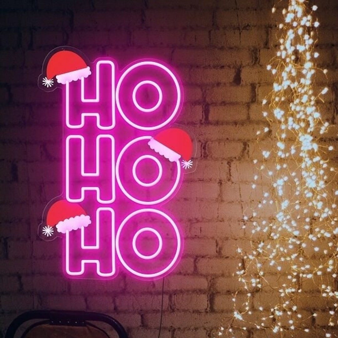 Hohoho Neon Sign Custom Xmas Text Neon Led Sign Christmas - Etsy