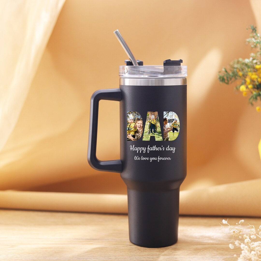 Personalized DAD 40oz Tumbler With Family Photo, the Perfect Travel Mug ...