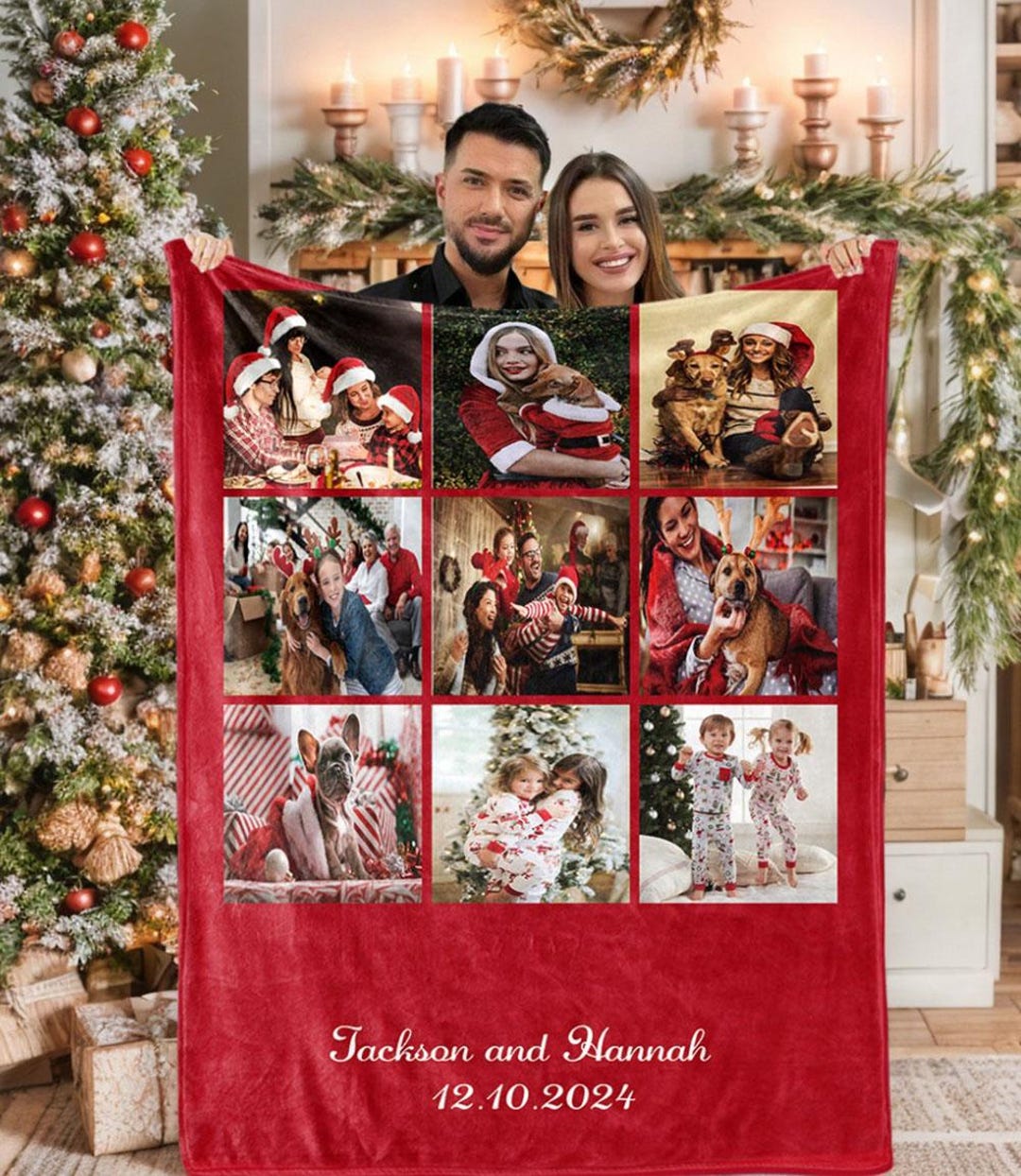 Family Gift, Family Photo Blanket, Picture Collage Blanket, Gift for ...