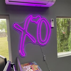 XO Neon Sign With Heart, Custom Wedding Home Party Decor, Personalized ...