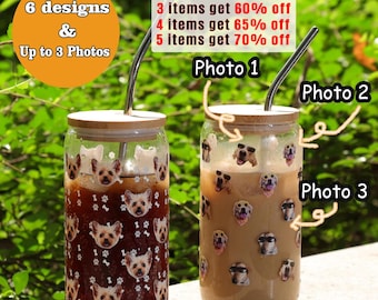 Custom Pet Photo Glass Tumbler, Custom Dog or Cat Photo Cup ...