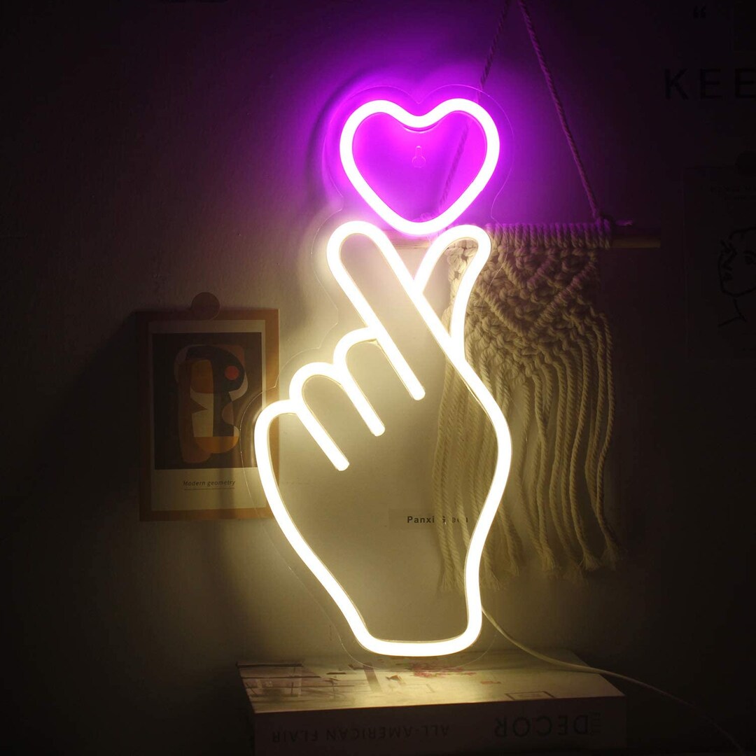 Finger Heart Neon Signs Flex Neon Sign for Bar Pub Club - Etsy