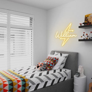 Custom Lightning Bolt LED Neon Sign, Thunder Bolt Night Light ...
