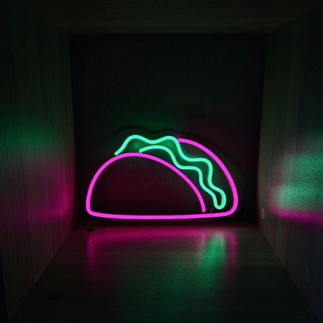 Personalized Taco LED Neon Sign Custom Home Neon Light Drink - Etsy