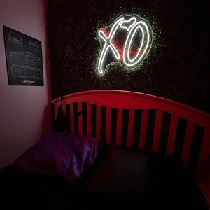 XO Neon Sign With Heart, Aesthetic Bedroom Neon Sign, Club Wall Hanging ...