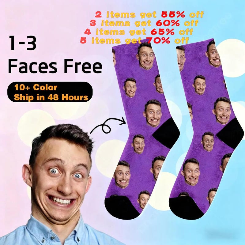 Custom Face Sock Bulk - Etsy