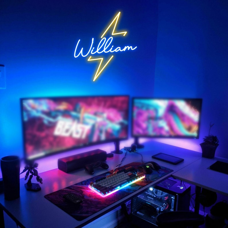 Custom Lightning Bolt LED Neon Sign Thunder Bolt Night Light - Etsy