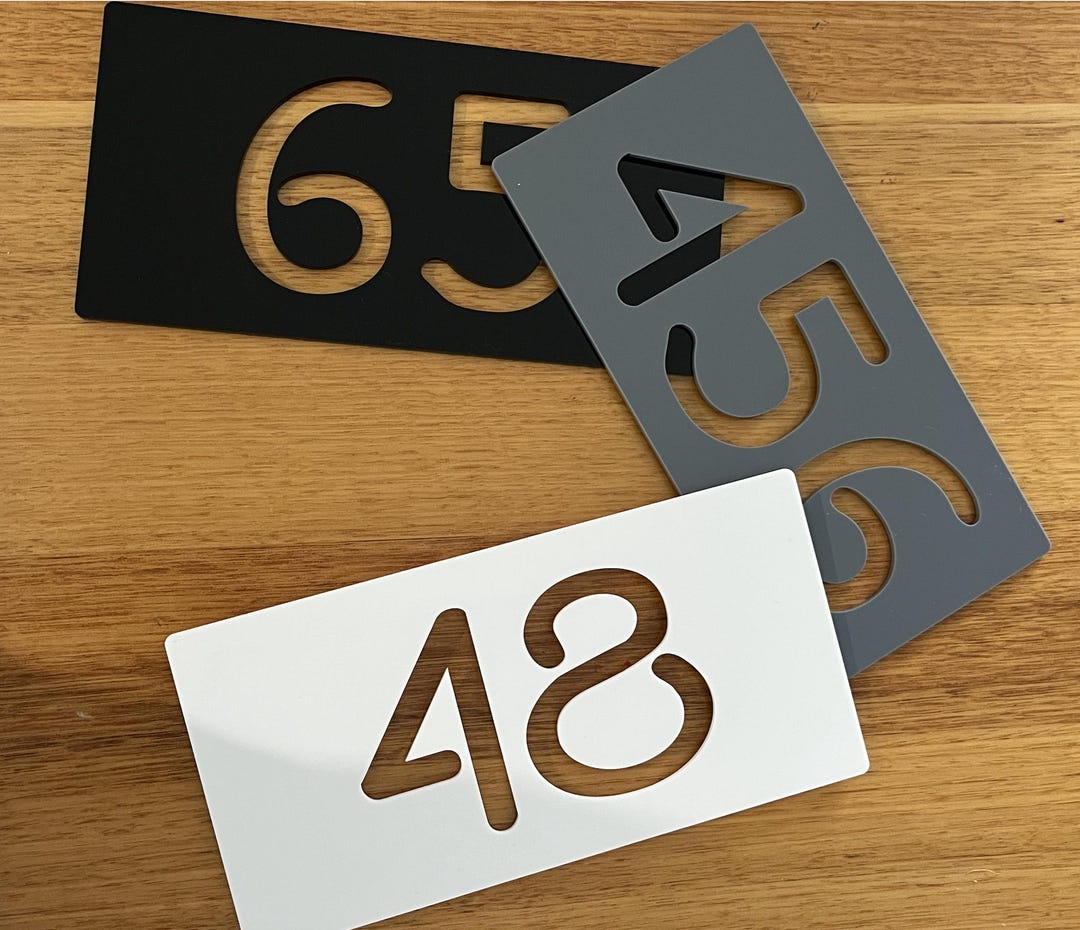 Modern Cutout Acrylic House Numbers Sign - Custom Outdoor Address ...