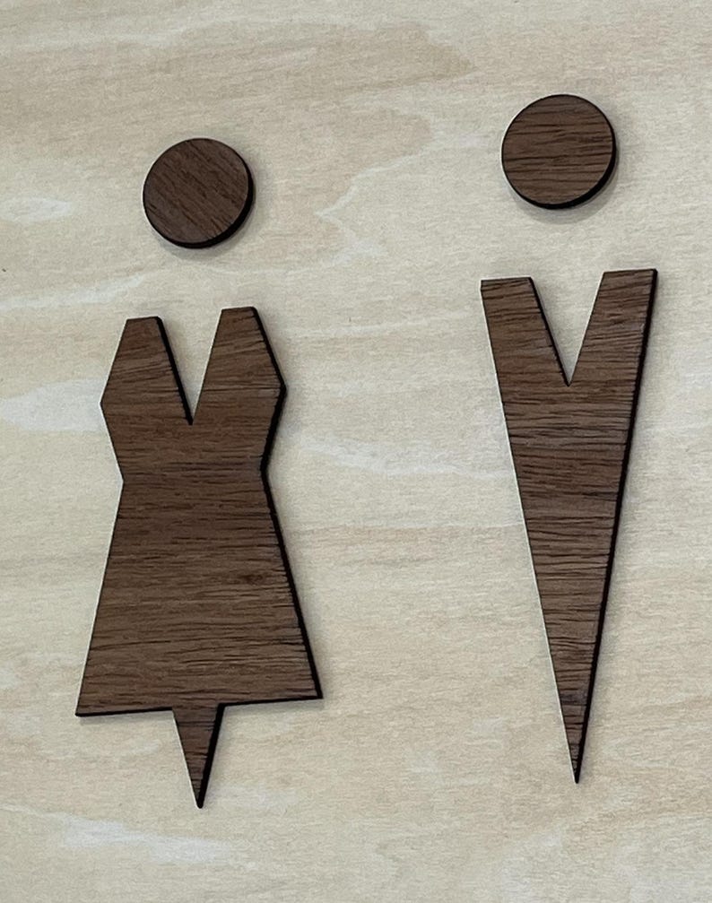 Custom Acrylic Luxury Toilet WC Bathroom Door Sign Adhesive Backing ...