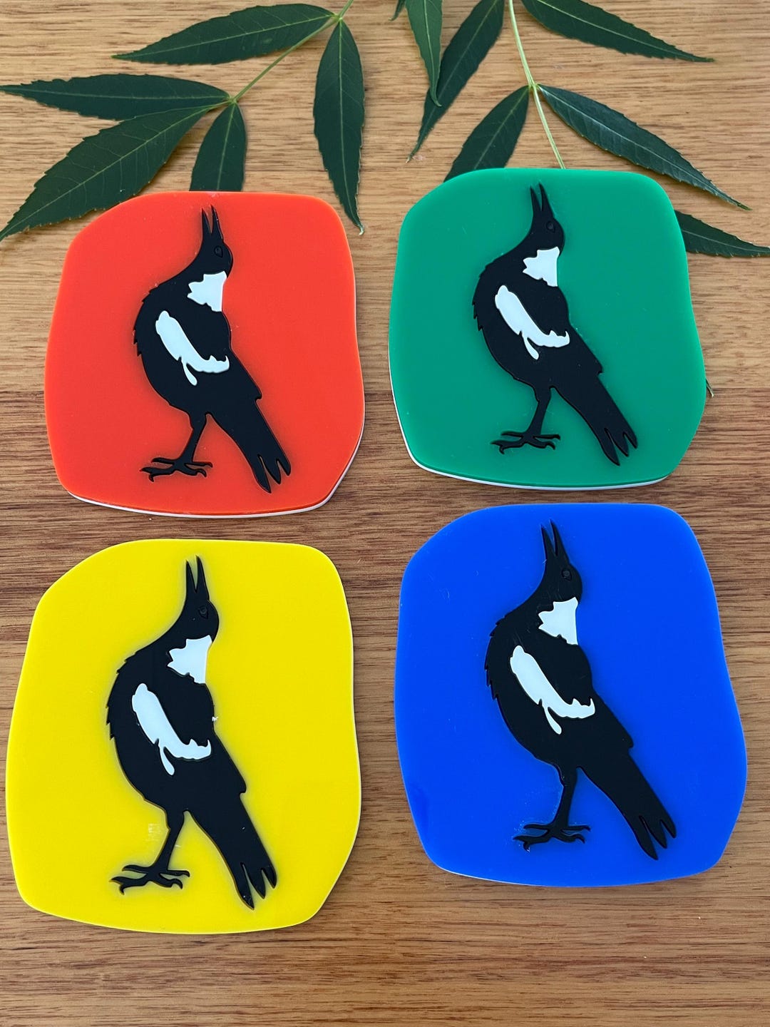 Laser Cut Acrylic Magpie Coaster – Australian Wildlife Drinkware - Etsy