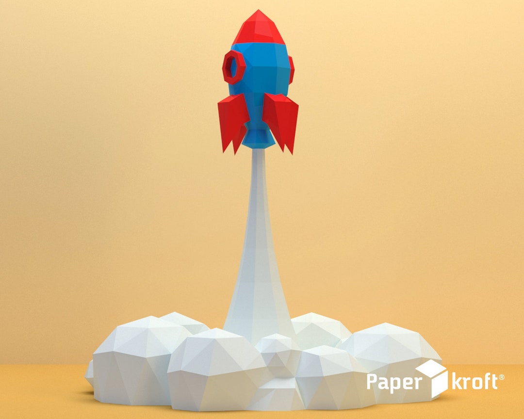 Rocket Papercraft DIY Sculpture 3D Rocket Papercraft - Etsy