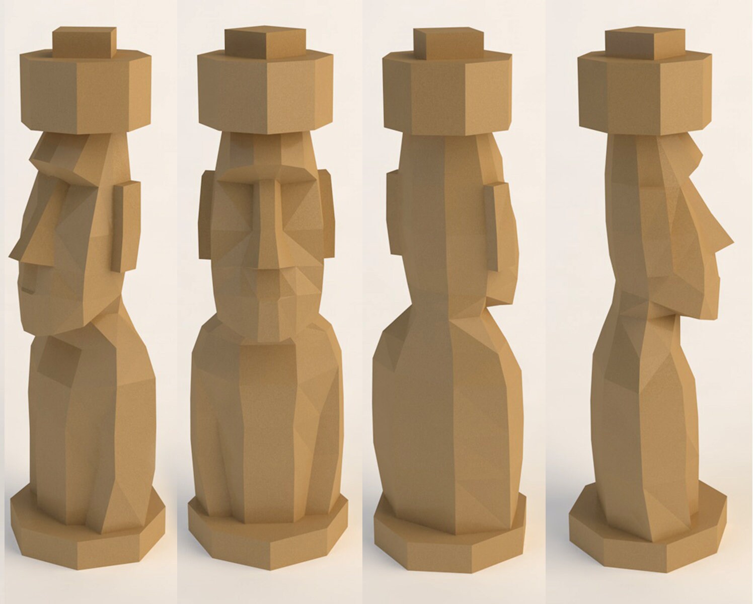 Papercraft Moai 3D Paper Craft Model DIY Paper Sculpture - Etsy UK
