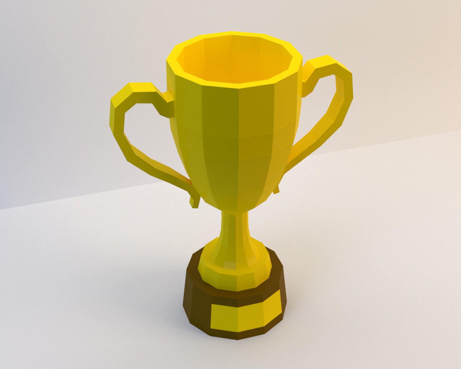 Low Poly Winner Cup Model Create Your Own 3D Papercraft - Etsy