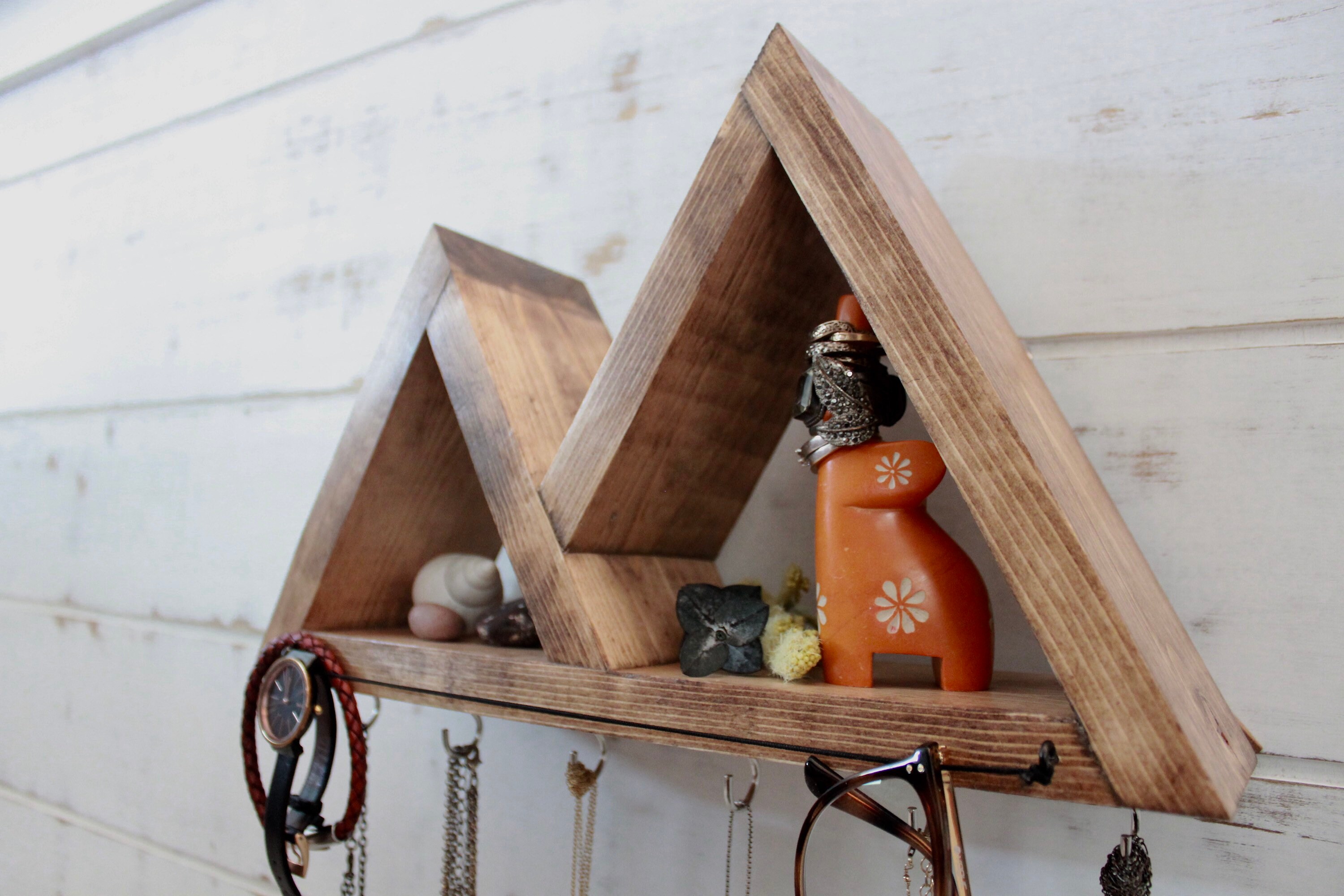 Mountain Jewelry Holder / Key Rack / Mountain Shelf / Wood - Etsy