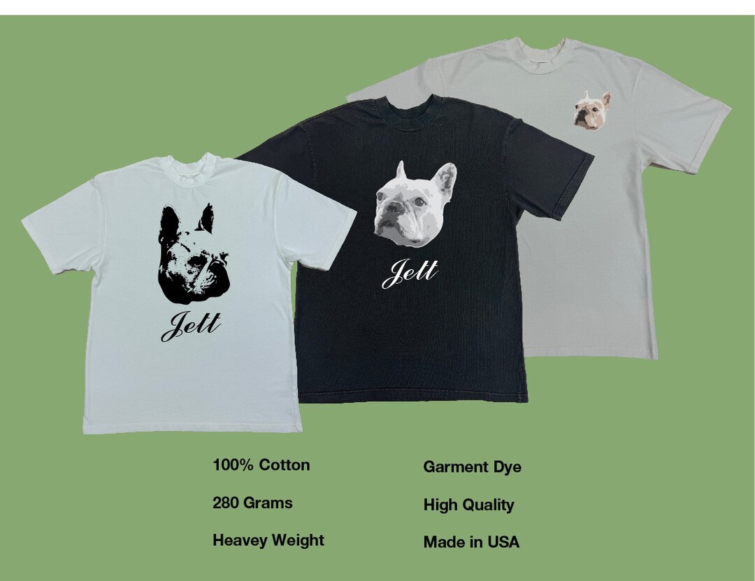 Custom Premium Garment Dye Pet Shirt, Pet Photo Name , Personalized Dog ...