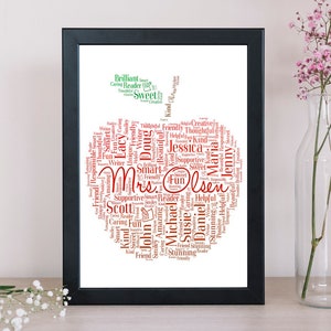 CUSTOM | Teacher Word Art | Apple | Customizable | Teacher Appreciation ...