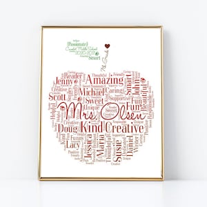 CUSTOM | Teacher Word Art | Apple | Customizable | Teacher Appreciation ...
