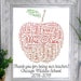 Custom TEACHER Word Art | Word Cloud | Apple | Customizable | Teacher ...