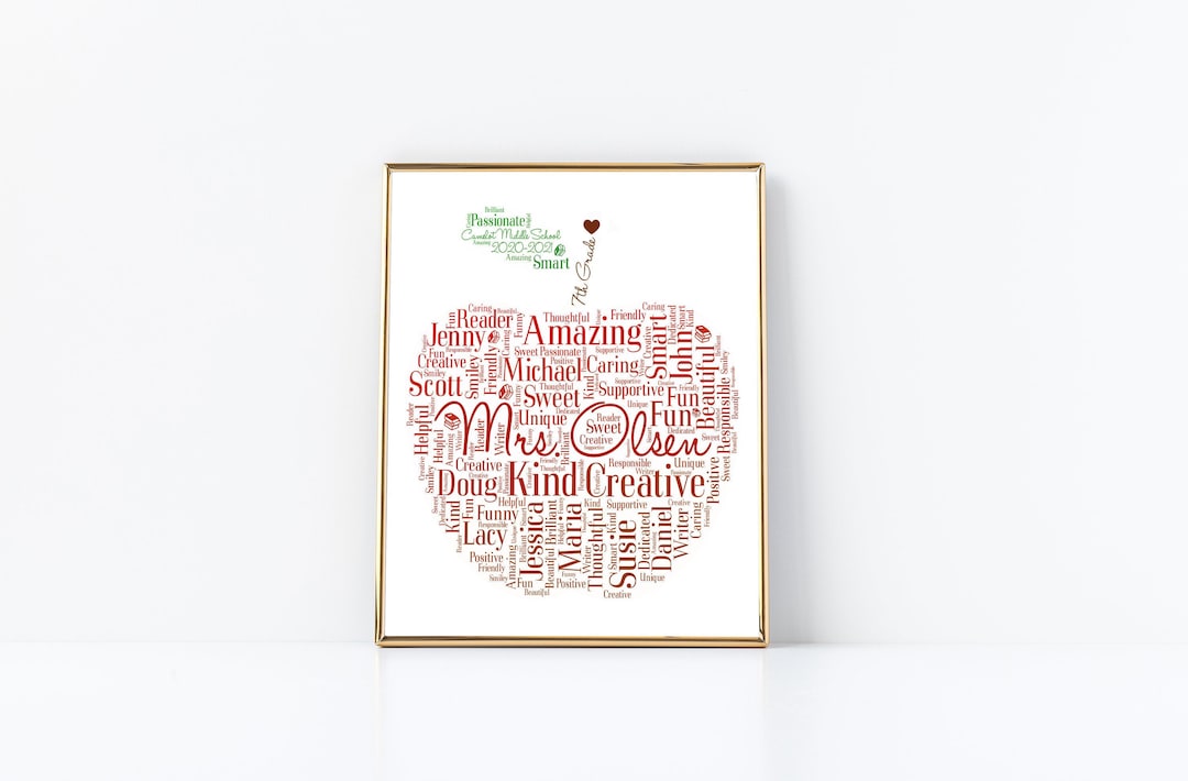 CUSTOM | Teacher Word Art | Apple | Customizable | Teacher Appreciation ...
