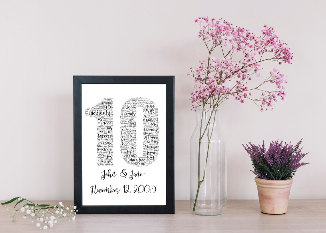 Custom Anniversary 10th Anniversary Gift 10 Year Anniversary 10th ...