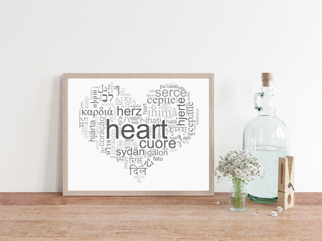 Custom PRINTABLE Word Art - Word in Different Languages - Gift ...
