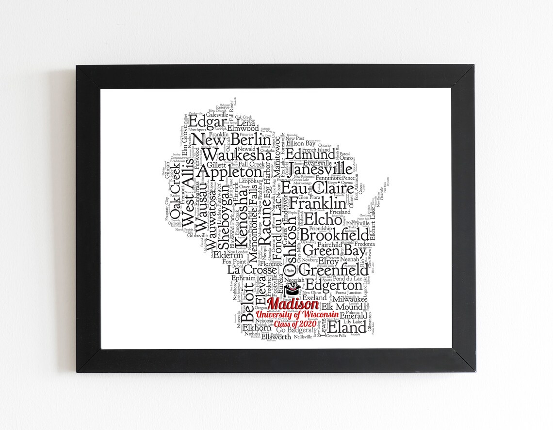 Custom State Word Art Your State Your City Custom Gift | Etsy