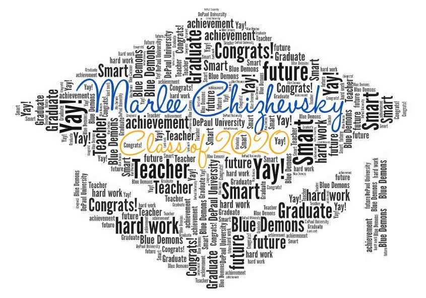 GRADUATION Word Cloud ART - CAP - Customizable - Graduate - Etsy
