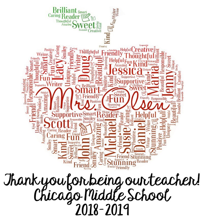 Custom TEACHER Word Art | Word Cloud | Apple | Customizable | Teacher ...