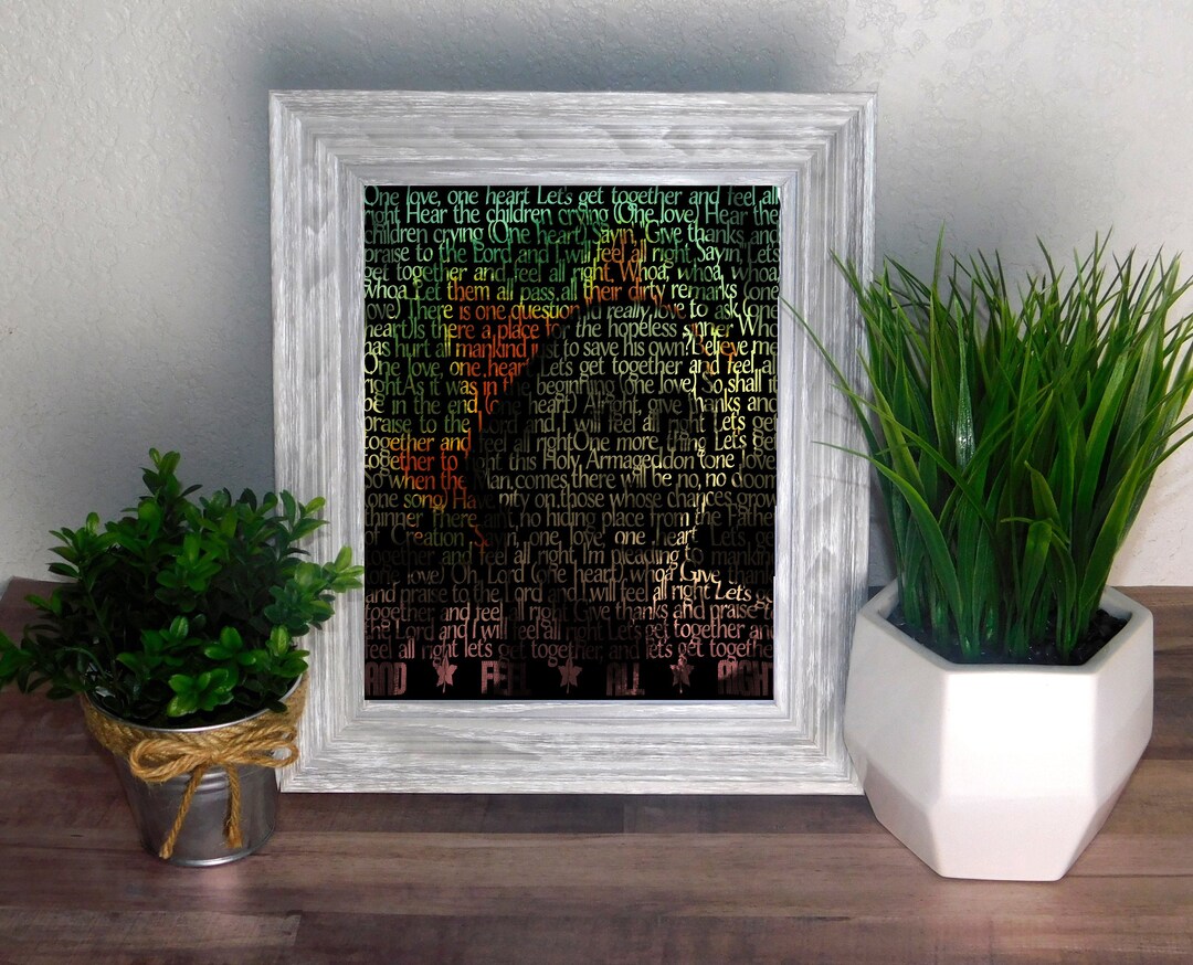 Bob Marley Typography Portrait | Text Portrait | Word Art Portrait ...