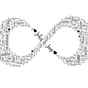 Custom Infinity Sign Word Art | Valentine's Day Gift | Anniversary Gift ...