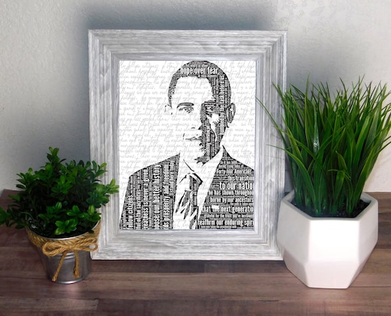 Barack Obama Word Art President Inaugural Address | Etsy
